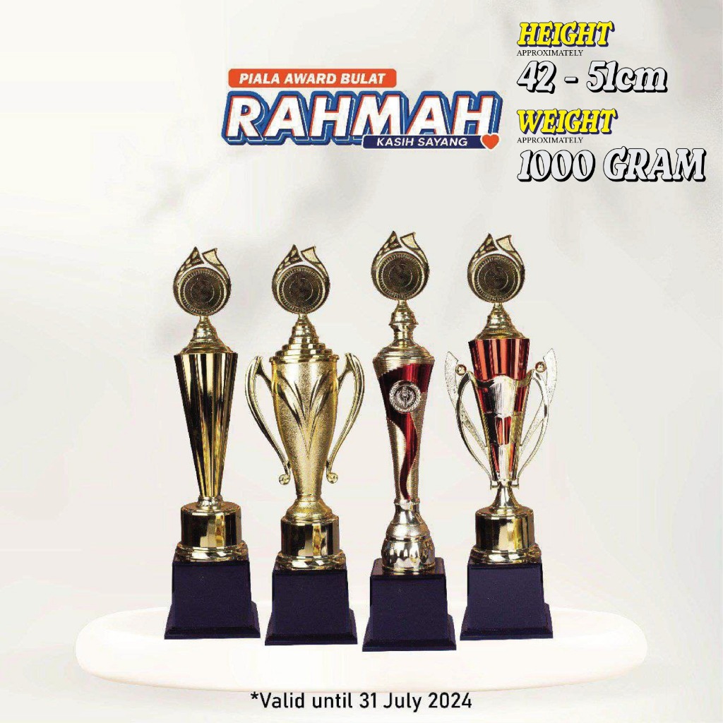 [MERDEKAPROMO] PIALA RAHMAH AWARD BULAT ( TAPAK BERAT & PRINT ATAS ...