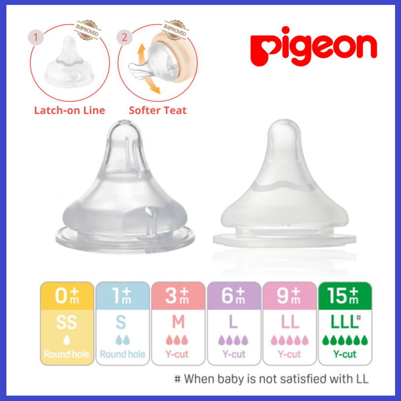 Pigeon Softouch Peristaltic Plus Wide-Neck Nipple Teat Teats - S/M/L/LL/LLL | Shopee Malaysia
