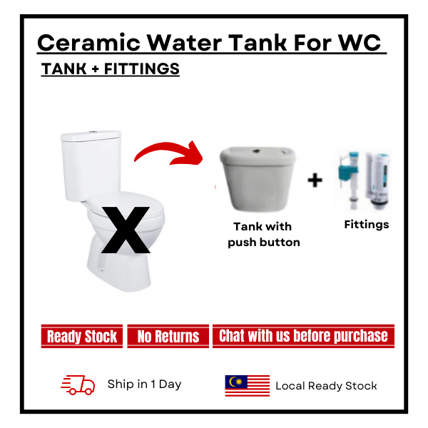 Ceramic Water Tank Only Comes with Cistern And Lid Flush Fittings Flush ...