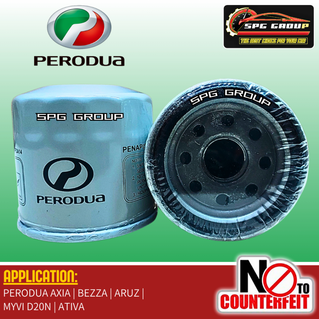 100% GENUINE PERODUA OIL FILTER AXIA BEZZA ARUZ MYVI D20N ATIVA ...
