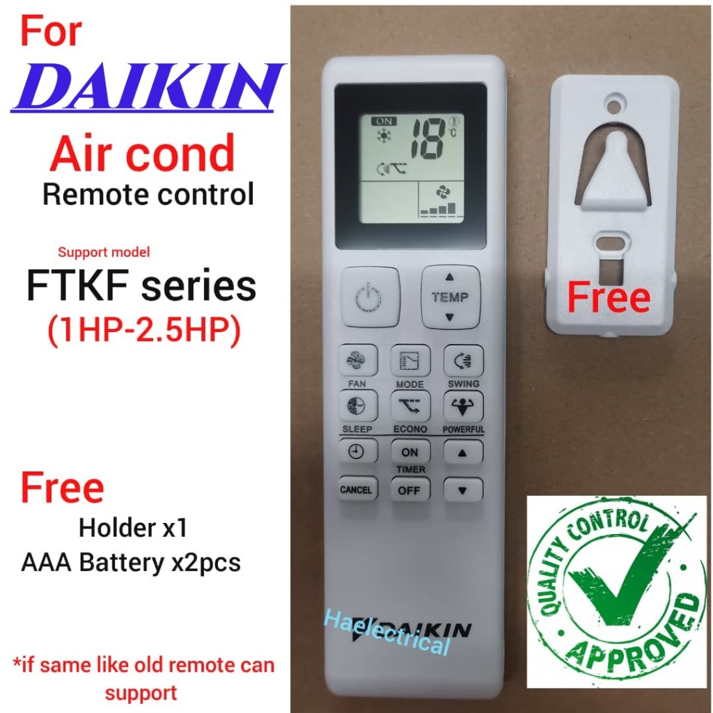(Free Holder & Battery) Daikin TMB24A Air Cond Remote Control ...