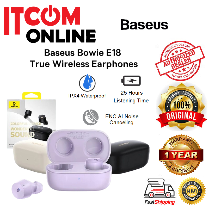 BASEUS E18 BOWIE TRUE WIRELESS EARPHONES EARSET | Shopee Malaysia