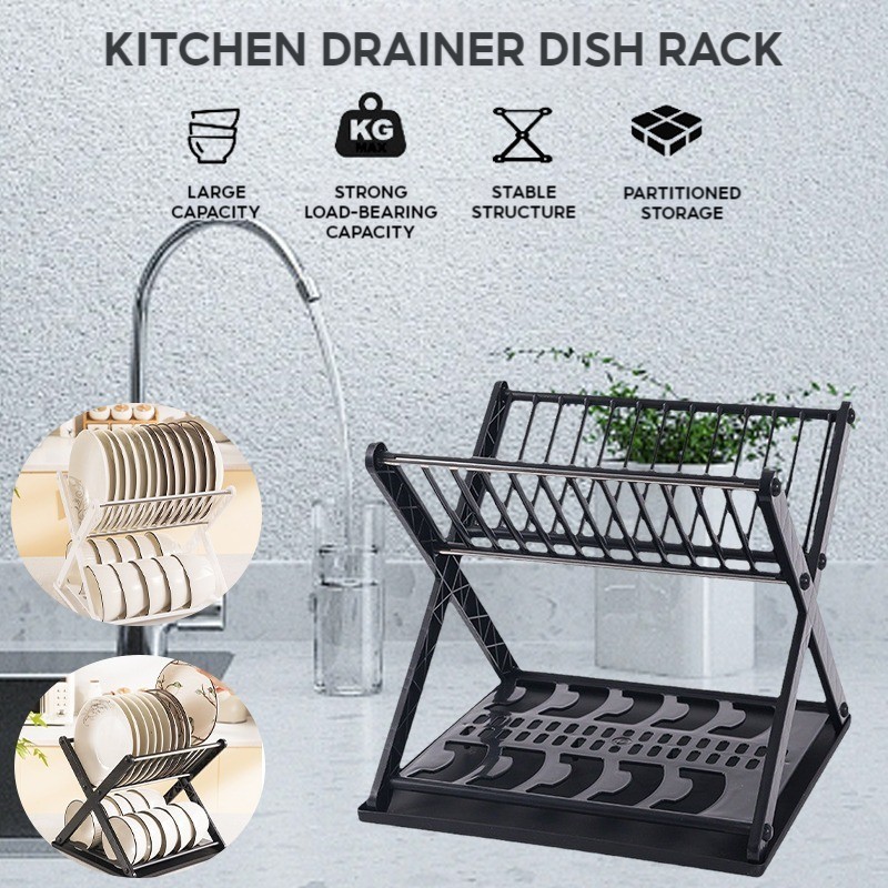X Shape Plastic Dish Drainer Rack Foldable Rak Plastic High Quality ...