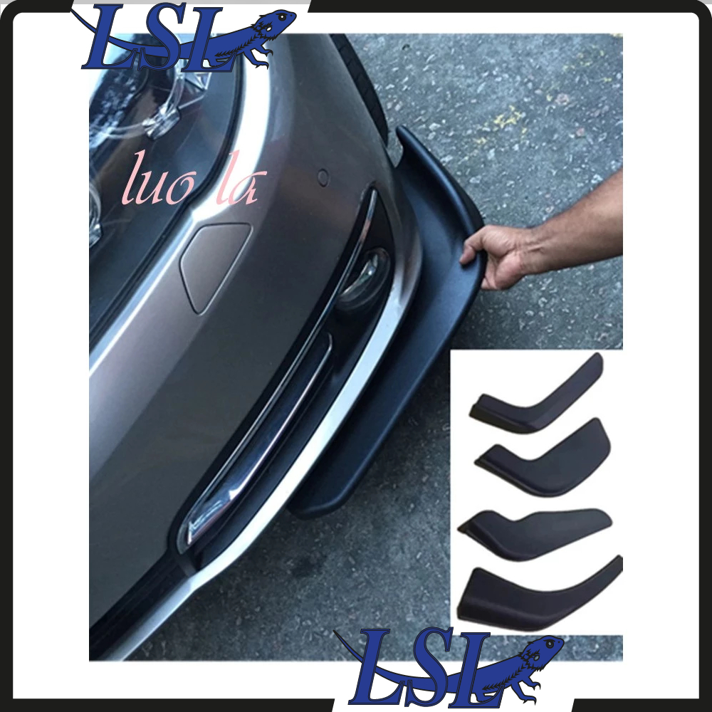 1 Pair Universal Black/Car Fiber Screen Car Bumper Splitter front lip ...