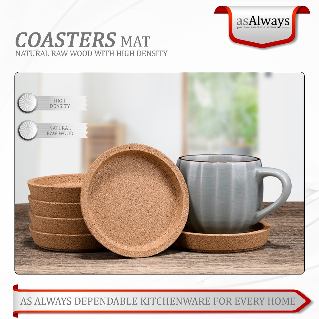 ASALWAYS Coasters Cup Holder Leak Proof Cork Coasters for Drinks ...