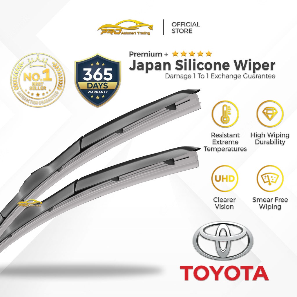 🔥Japan Silicone🔥(1 PAIR) Car Wiper Toyota Vios Avanza Unser Yaris ...