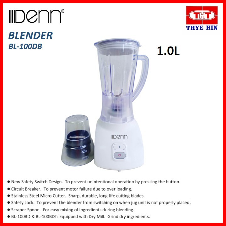 DENN BLENDER BL-100DB 450W with DRY MILL JUG | Shopee Malaysia