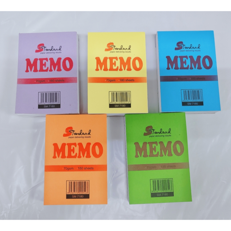 STANDARD White Memo Pad 70mmx 100mm (5 Books/ PACK) SM7180 | Shopee ...