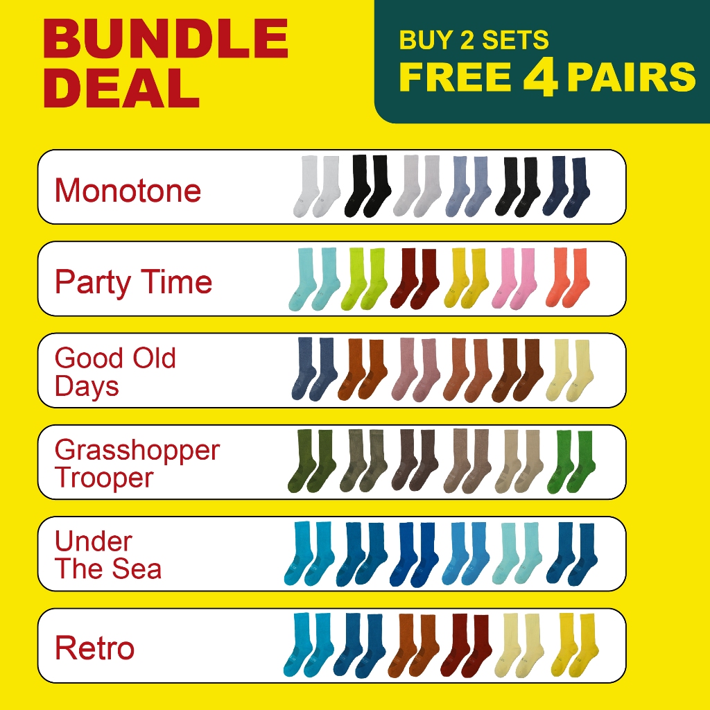 [Bundle Value Set] Xocks Bundle Set Stokin 6 Pasang Stoking Set Stokin ...