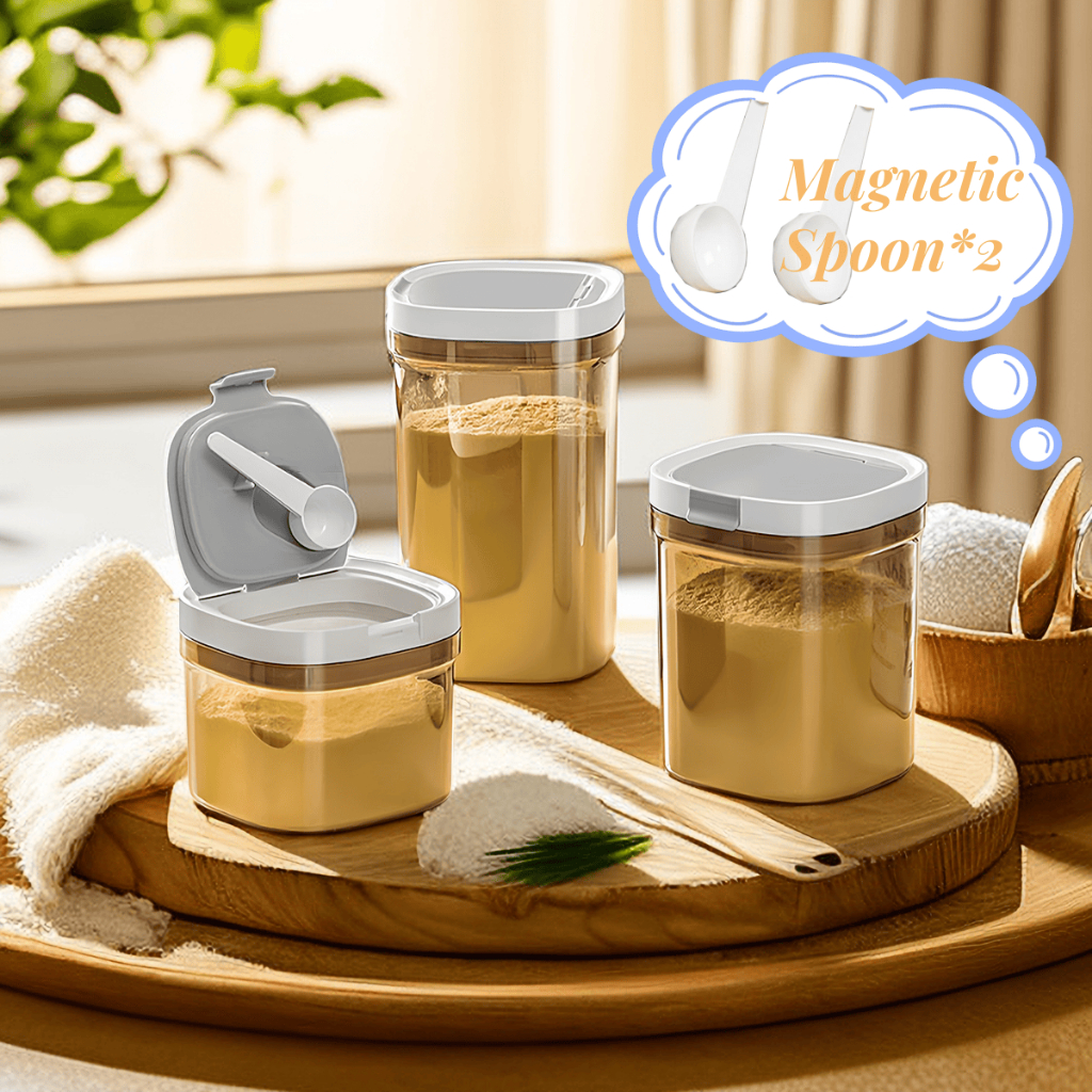 [2 Magnetic Spoon] Bekas Susu Baby Kedap Udara Milk Powder Container ...