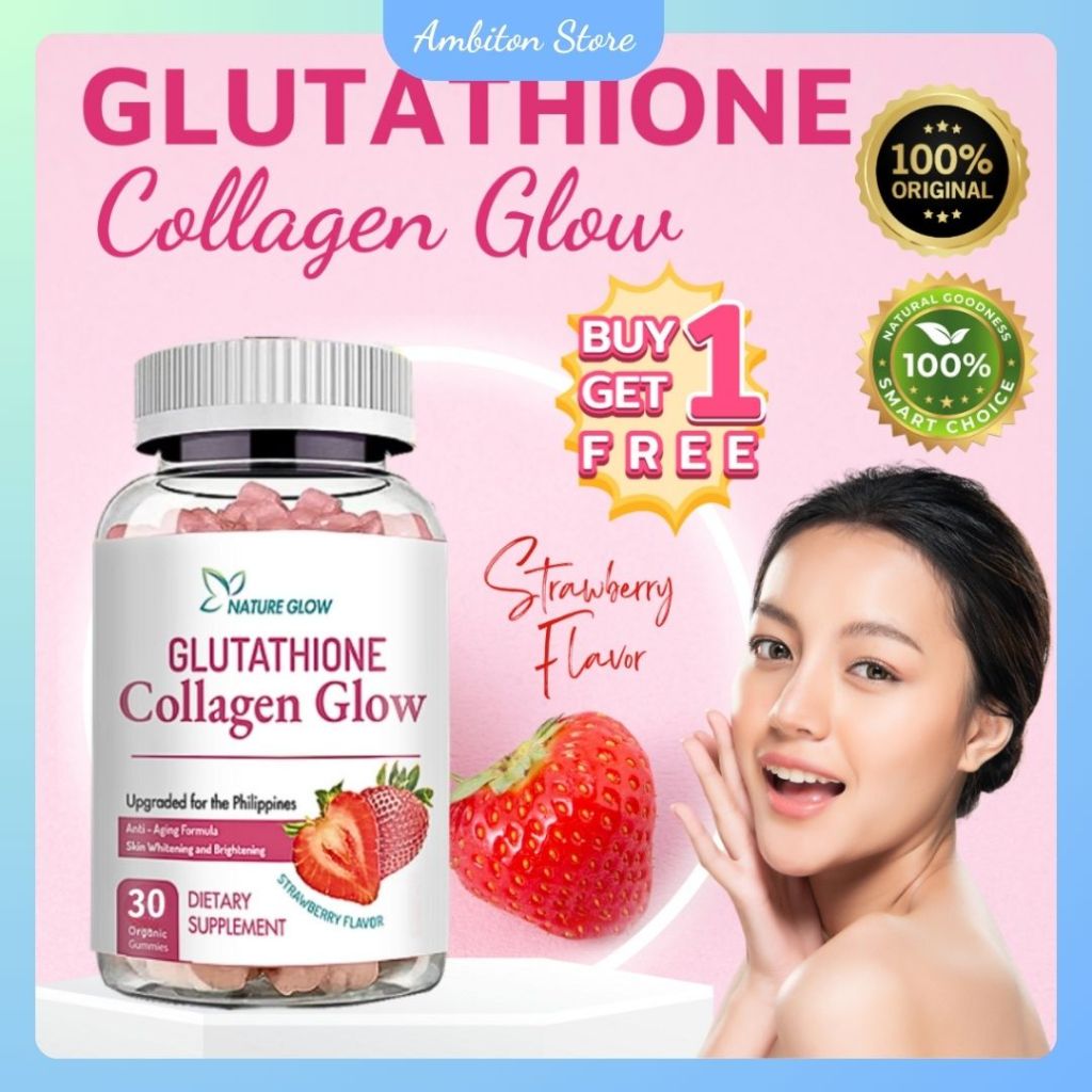NATURE GLOW GLUTATHIONE COLLAGEN GLOW Gummies Anti-Penuaan Pemutih ...