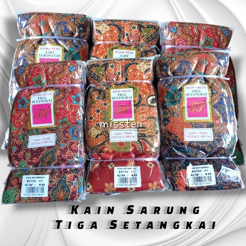 Kain Sarung Wanita Tiga Setangkai Corak Random Kain Siap Jahit.Harga ...