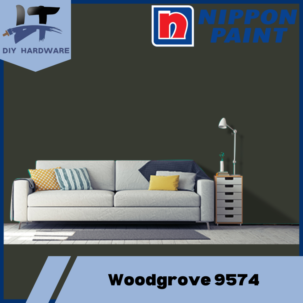 1L / 5L Nippon Paint Woodgrove 9574 For Interior Wall Paint（Satin Glo ...