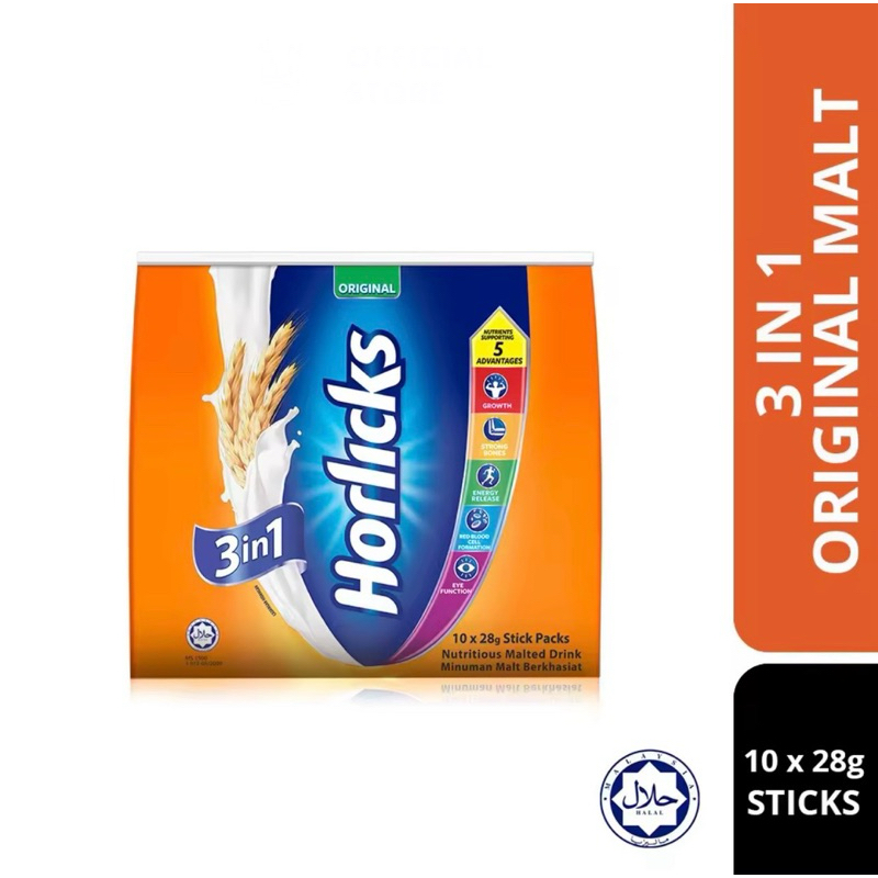Horlicks 3 In 1 Instant Original Drink (10 x 28g) | Shopee Malaysia