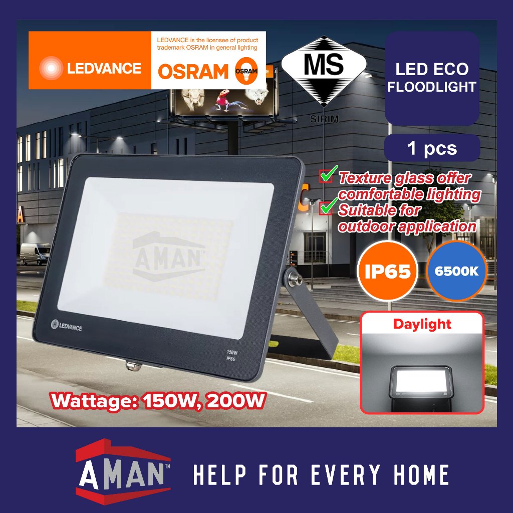 OSRAM LEDVANCE LED Floodlight Outdoor Flood Light Outdoor Spotlight Lampu Kecemasan 150W 200W ...
