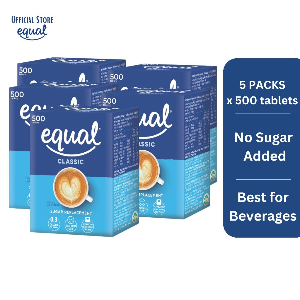 [Bundle of 5] EQUAL CLASSIC 500 tablets, Low Calorie Sweetener Tablets ...