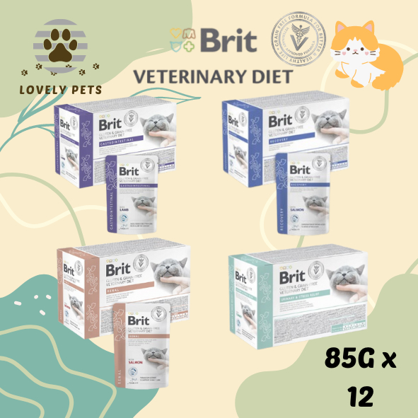 Brit Grain Free Veterinary Diets Cat Pouch (12x85G) Urinary&Stress ...