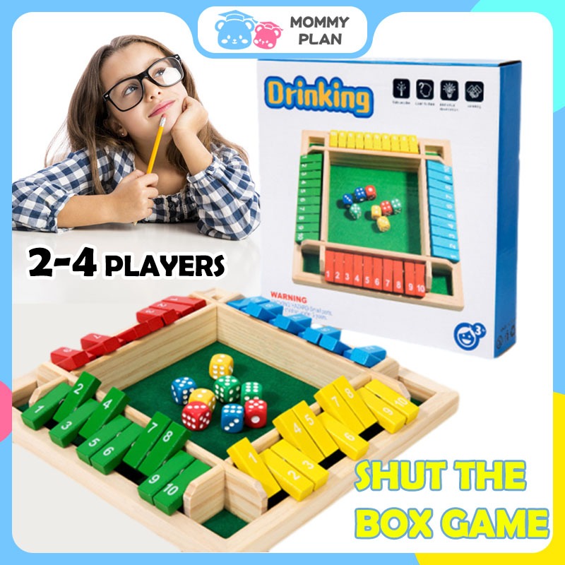 Shut The Box Dice Game Large Classics Four Way Flip Numbers Wooden Dice ...
