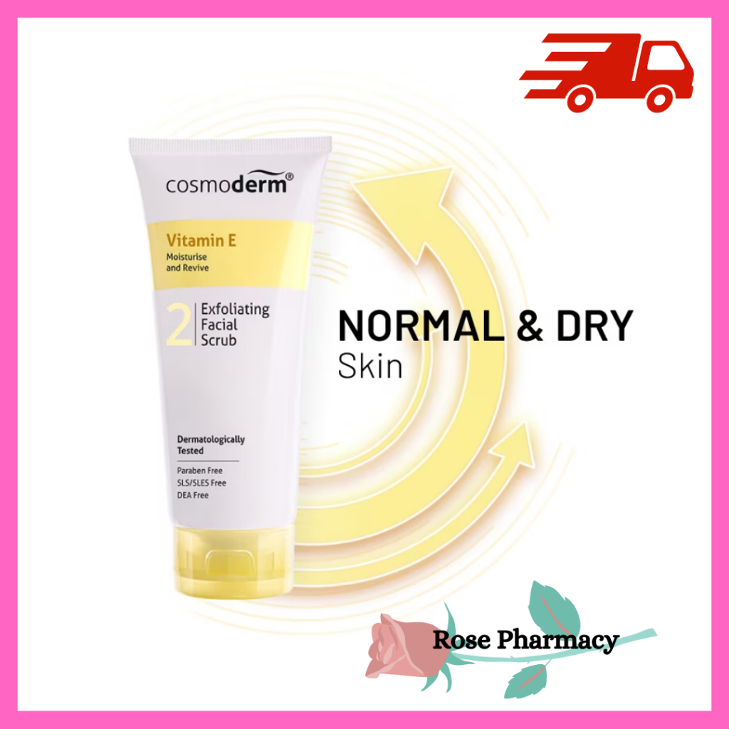 Cosmoderm Vitamin E Exfoliating Facial Scrub 125ml | Pencuci muka Scrub ...