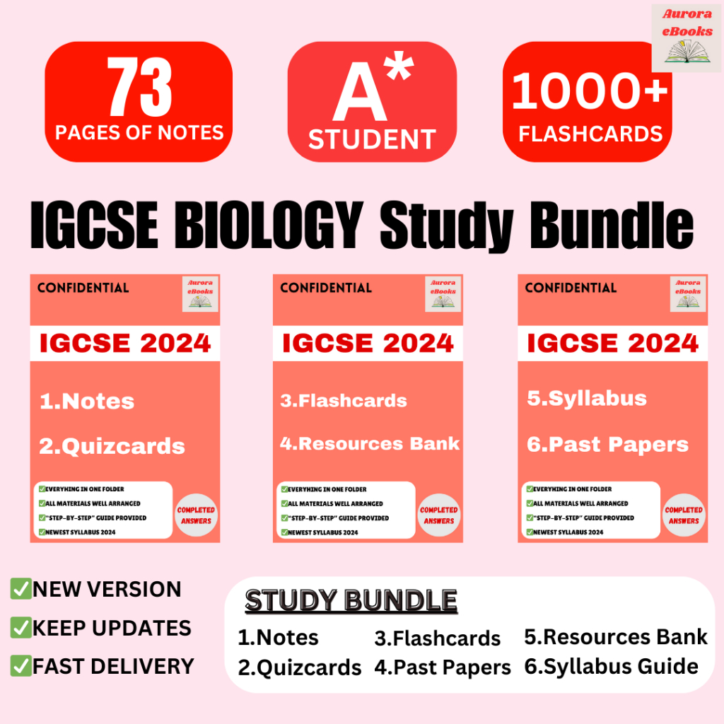 [Softcopy PDF📚] Cambridge IGCSE BIOLOGY 0610 A* Softcopy Study Bundle ...