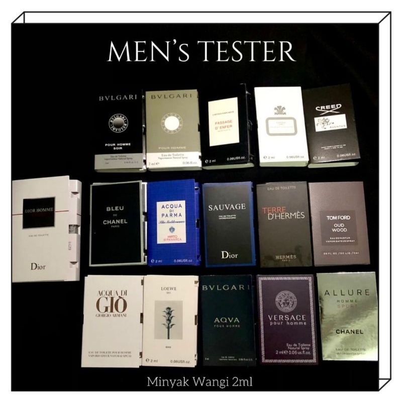 READY STOCK MEN FRAGRANCES 2ML VIAL TESTER PERFUME 现货小样香水2ML试用装 ...