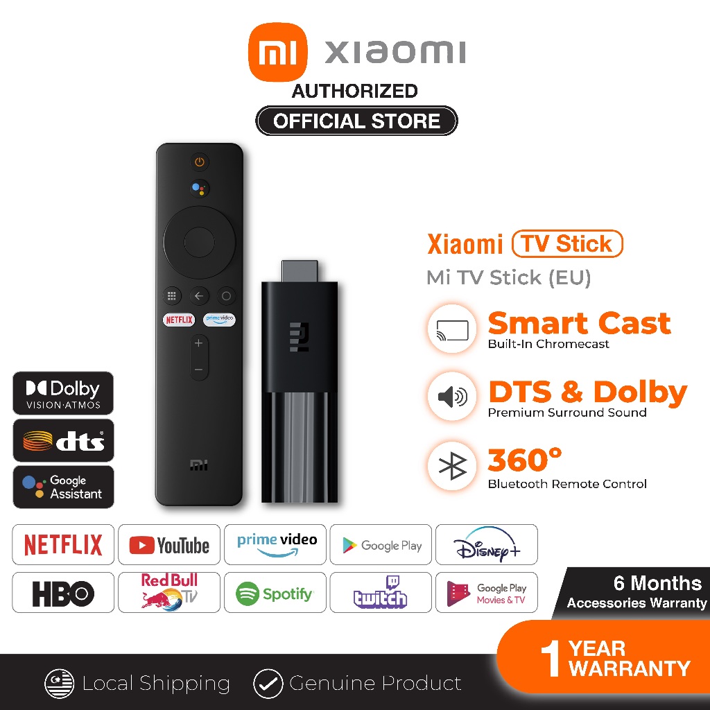 XIAOMI MI TV Stick 1080p High speed streaming HD playback Smarter ...