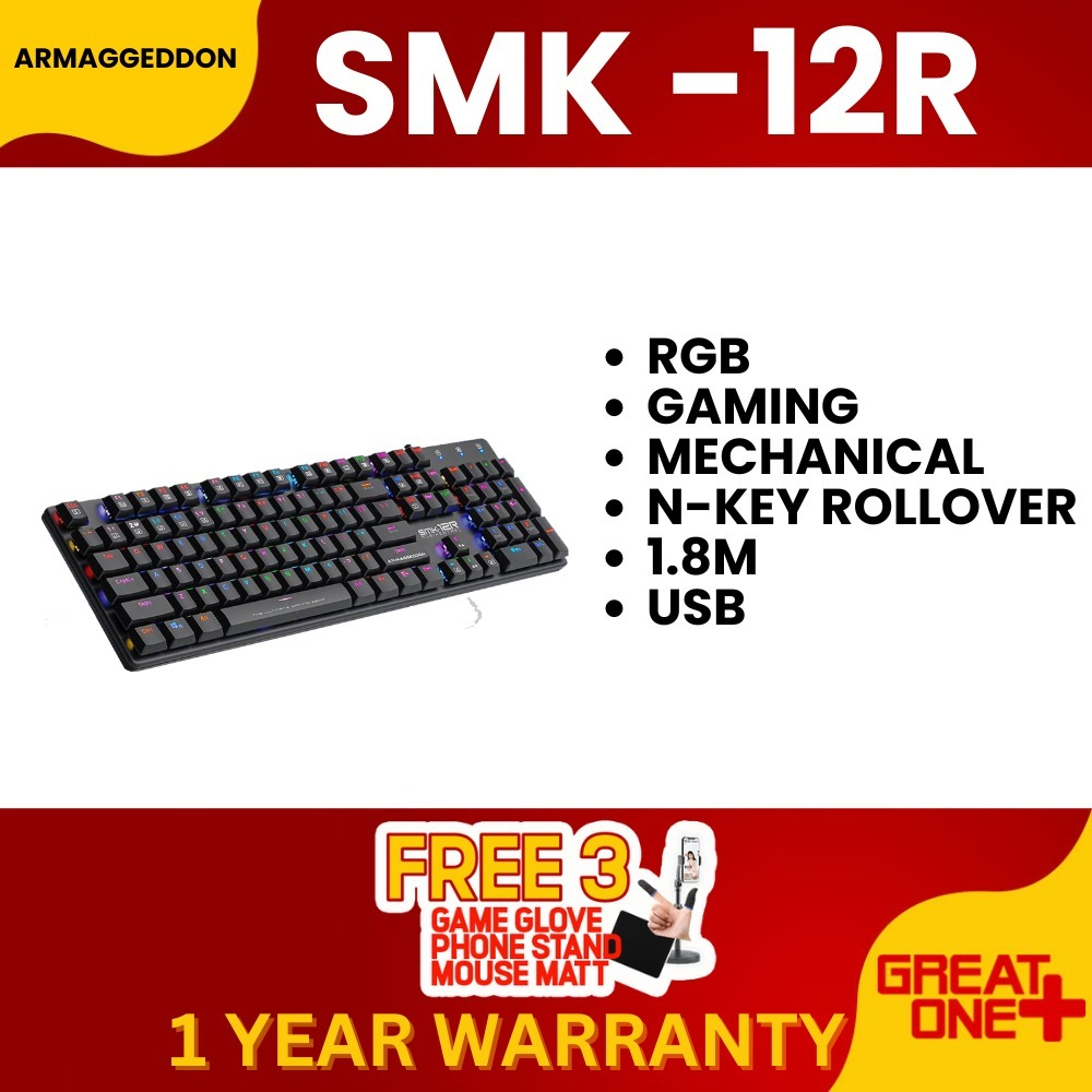 Armaggeddon SMK-12R RGB Kestrel Outemu Switch Mechanical Keyboard 104 ...