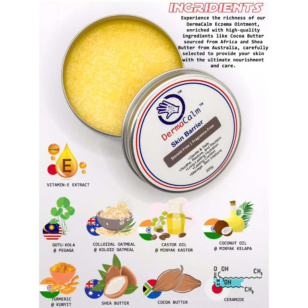 DermaCalm Skin Barrier Ointment Eczema Sensitive Skin Fully Organic No ...