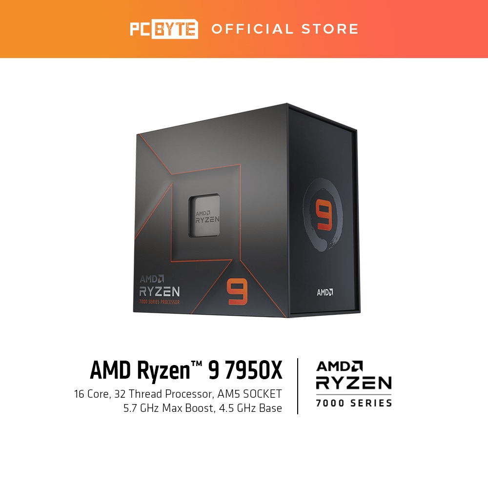 AMD Ryzen™ 9 7950X Desktop Processor [16 Core/32 Threads 4.5/5.7GHz AM5 ...