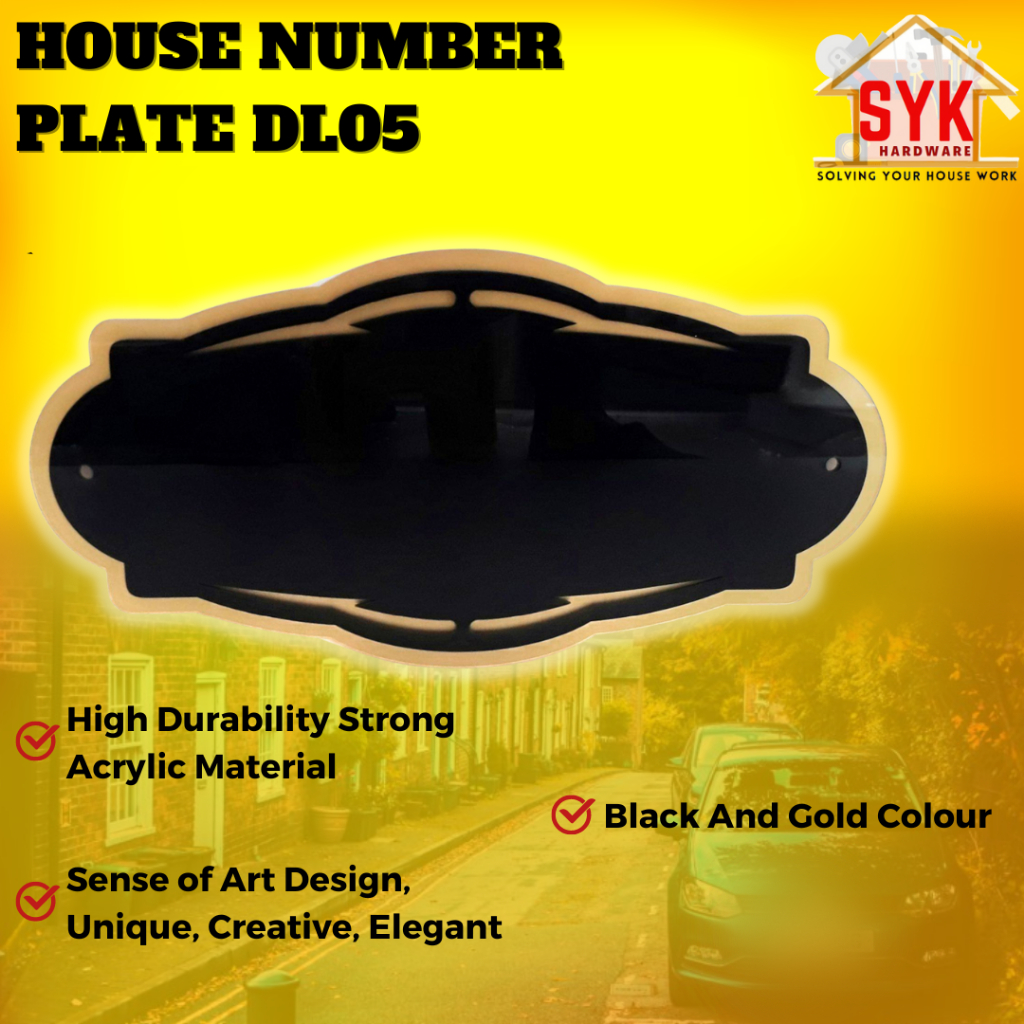 SYK House Number Plate DL05 Elegant Acrylic House Number Plate Outdoor ...