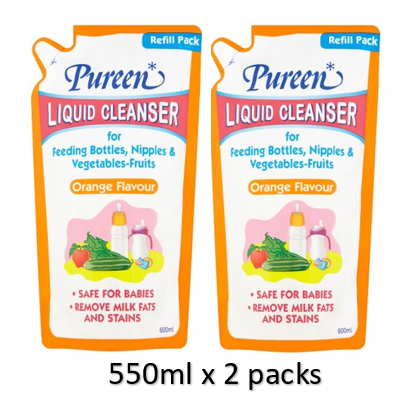 Pureen Liquid Cleanser 2 x 550ml Orange Flavour (Refill Pack) | Shopee ...