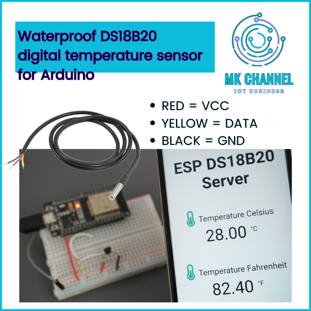 Waterproof DS18B20 Digital Temperature Sensor for Arduino | Shopee Malaysia