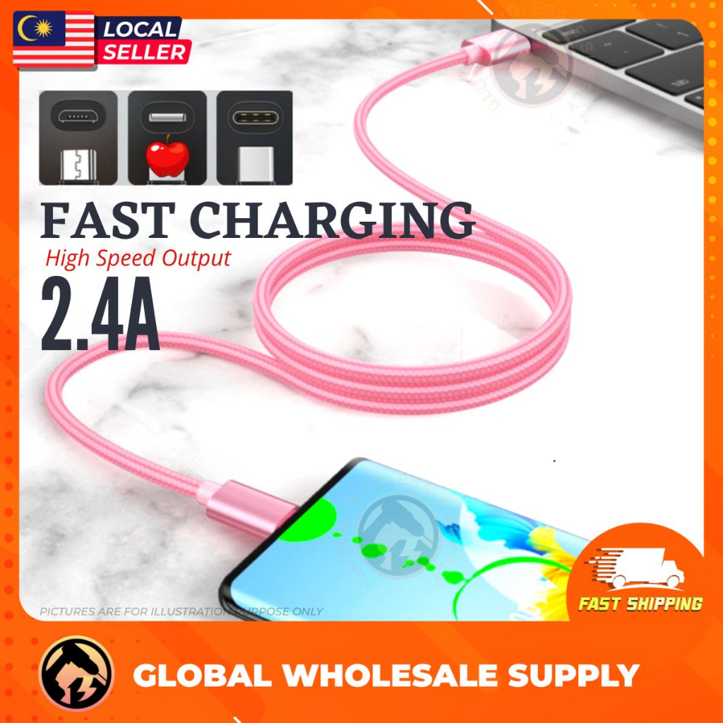 USB Fast Charge Data Cable Compatible For All Android SmartPhone Quick ...
