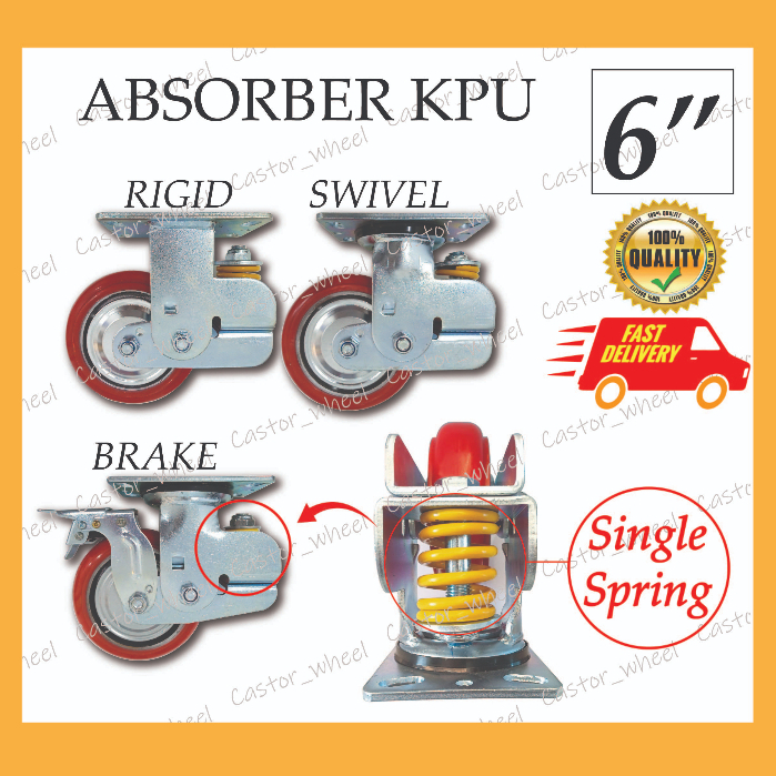 6'' (150) EXTRA HEAVY DUTY SPRING ABSORBER KOREAN PU ON CAST IRON ...