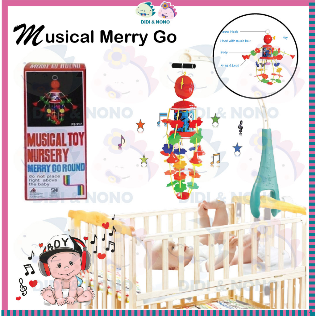 Baby Musical Nursery Merry Go Round Mainan Muzik Bayi Murah | Shopee ...