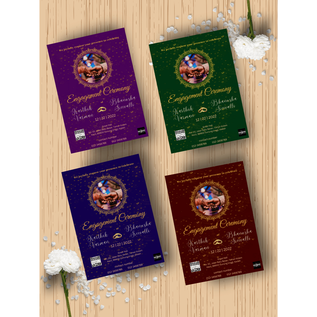 Indian engagement invitation e-card/ Printable card/ Digital card ...