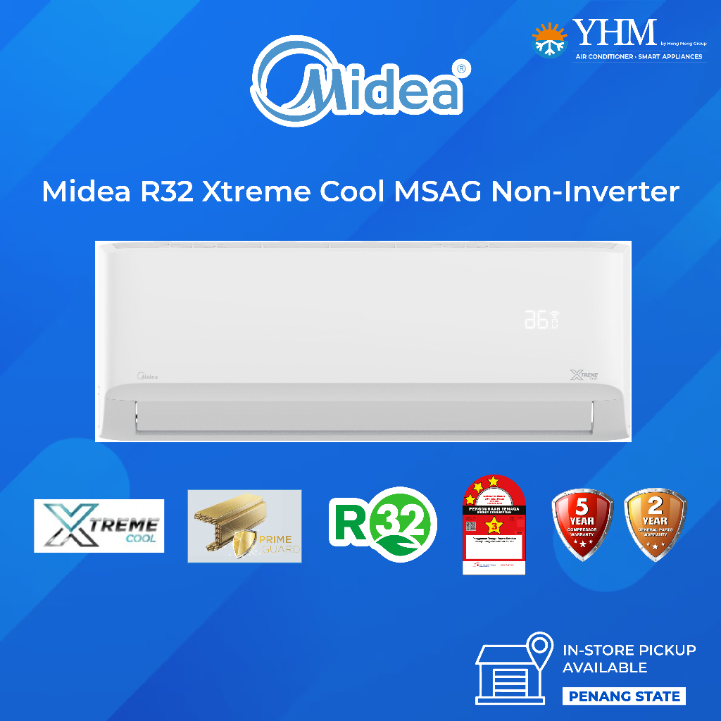 MIDEA R32 MSAG-CRN8 Non-Inverter with Ionizer Air Conditioner 1.0HP | 1 ...