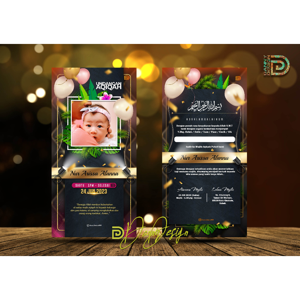 Kad Aqiqah / Kad Undangan / Kod No KA008 | Shopee Malaysia