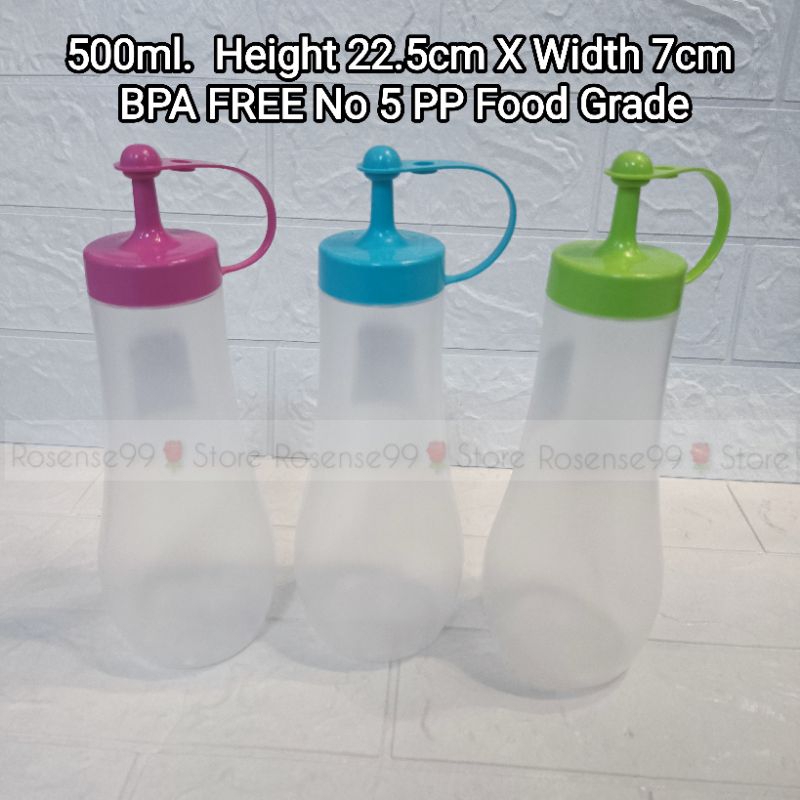 500ml Botol SOS Squeezer Bottle plastic Sauce Tomato Chilli BBQ ...