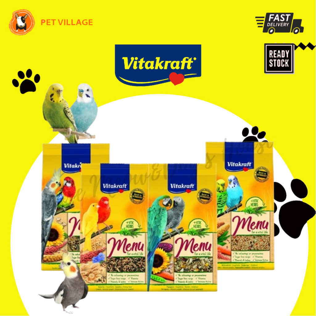VITAKRAFT Premium Menu Bird Feed(Makanan Burung) - Budgie/Canary ...