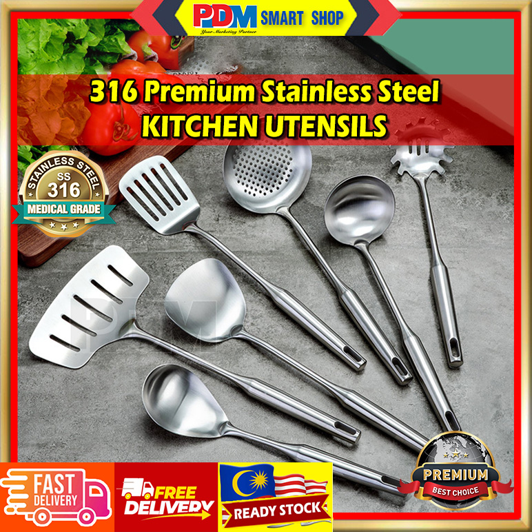 PDM Premium 316 Stainless Steel Soup Ladle Serving Ladle Thick Big ...