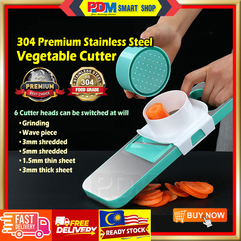 PDM Premium 304 Stainless Steel Vegetable Cutter Set with 6 different ...