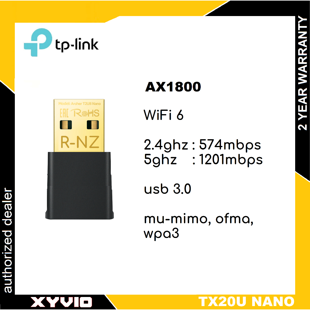 TP-LINK Archer TX20U NANO Dual-Band 2.4Ghz & 5Ghz AX1800 High Gain ...