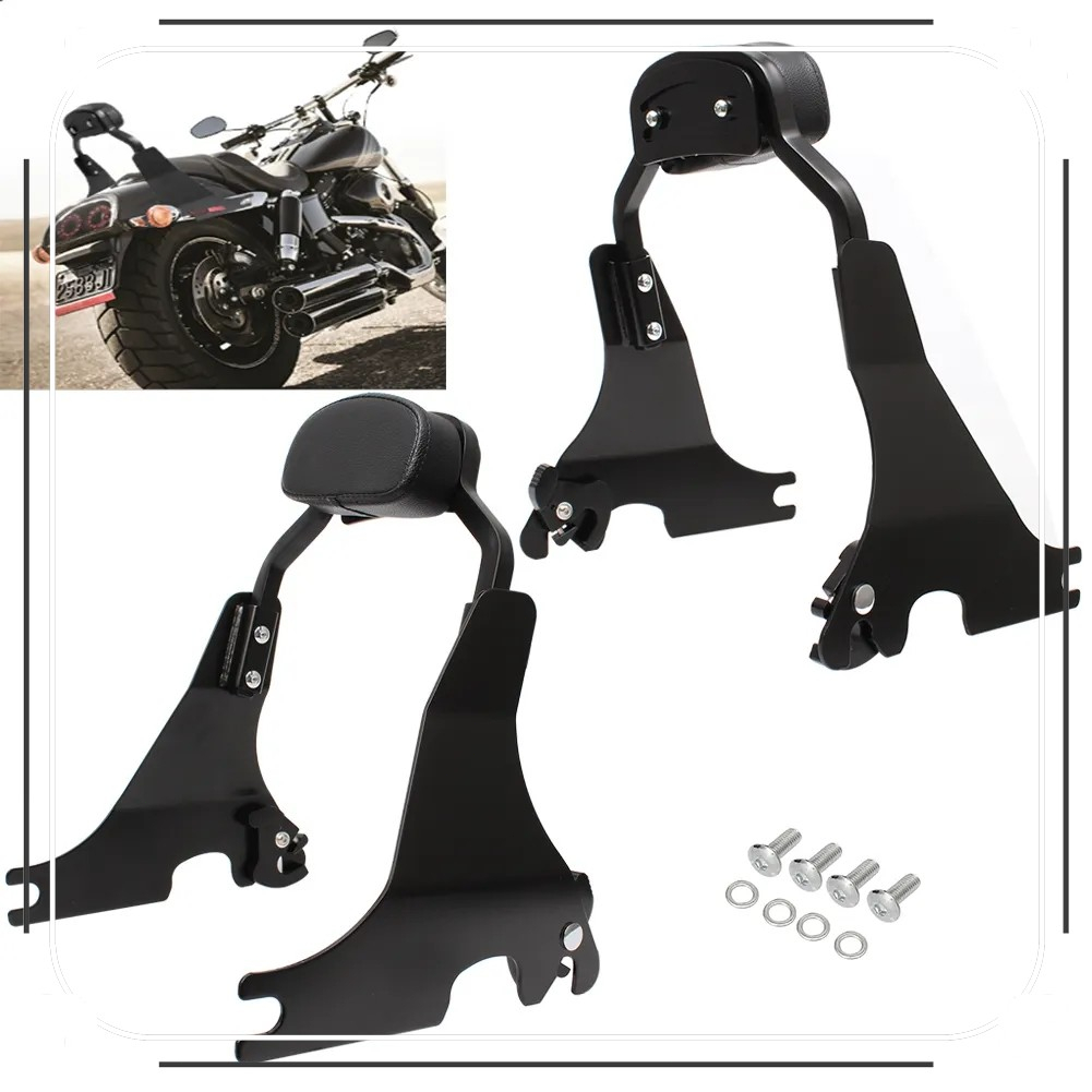 Motorcycle Black Detachable Super Low Short Passenger Backrest Sissy ...