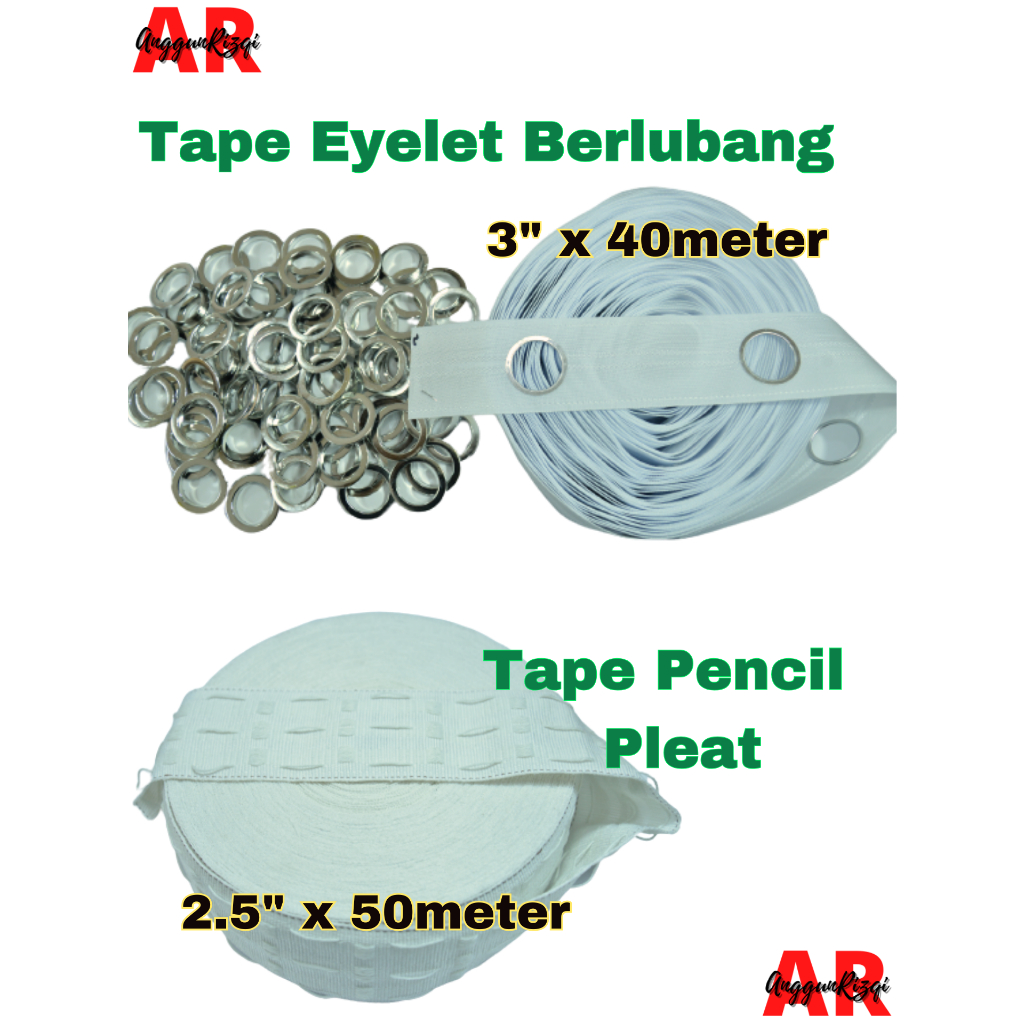 Curtain Tape Eyelet & Curtain Tape Pencil Pleat-Curtain Heading-pita ...