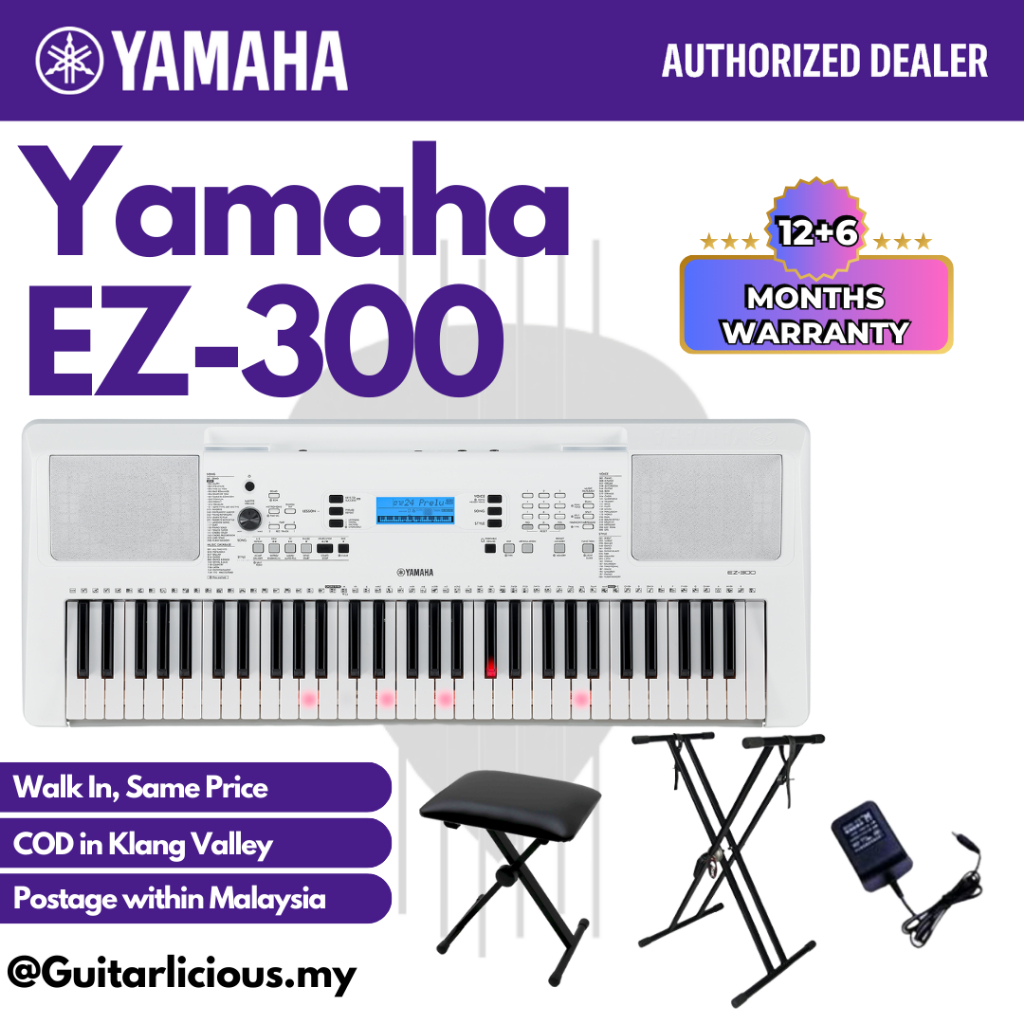 Yamaha EZ-300 61-key Portable Arranger Electronic Keyboard with Lighted ...