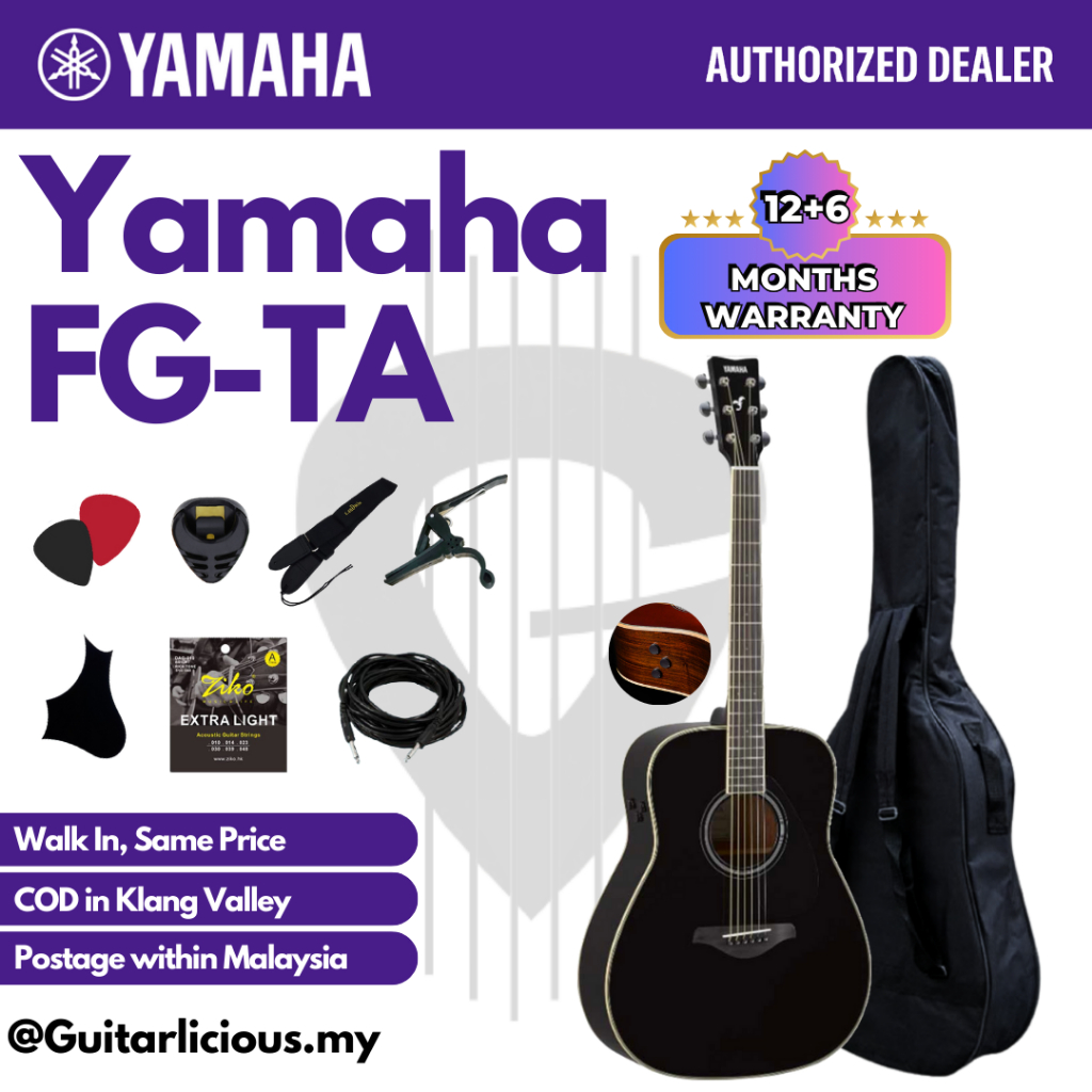 Yamaha FG-TA TransAcoustic Dreadnought Solid Top Acoustic-Electric ...