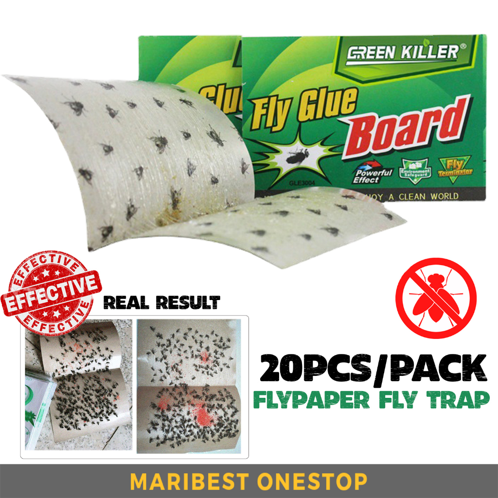 20PCS/PACK Edge Leaf Sticky Flypaper Fly Trap Flies Sticky Glue Trap ...
