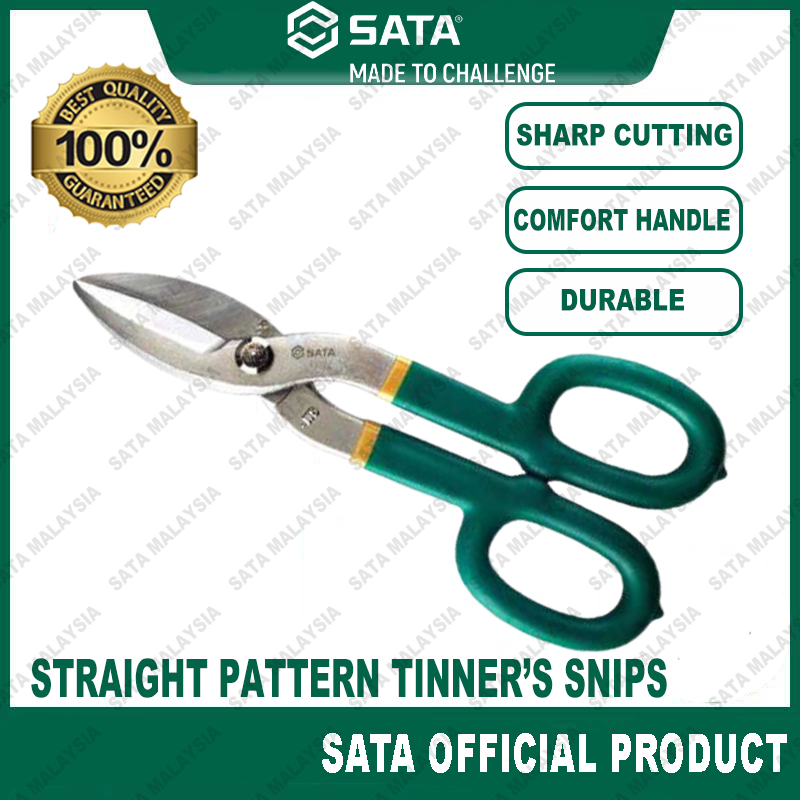SATA Straight Pattern Tinner's Snip Sheet Cutter Metal Sheet Pliers 8 ...