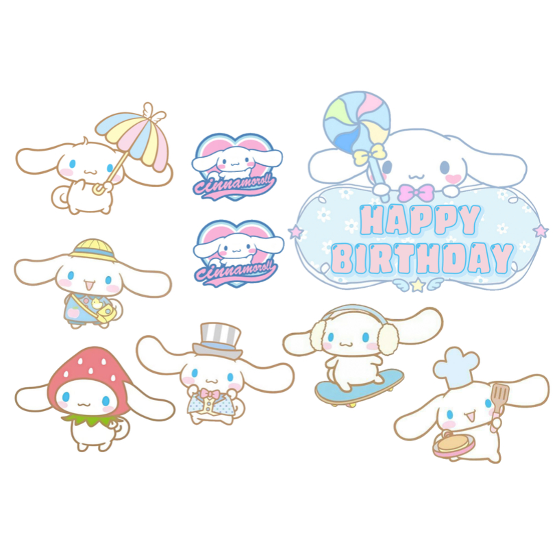 Cinnamoroll Happy Birthday Decoration Set Cake Topper for Birthday Cake ...